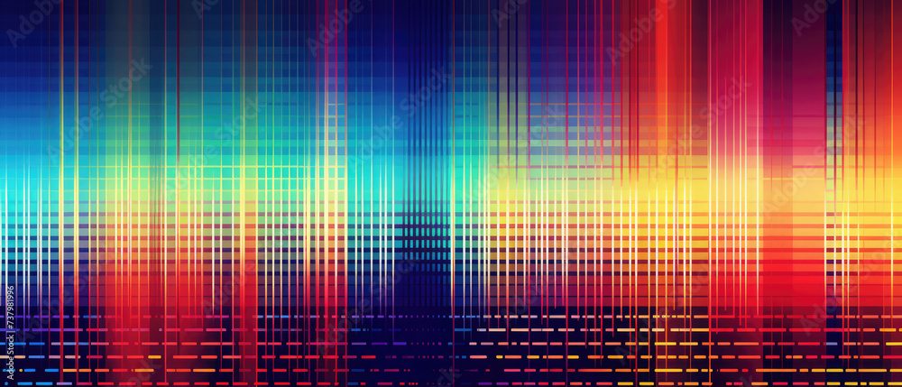 Retro colorful art seamless scan lines of digital VHS or TV signal ...