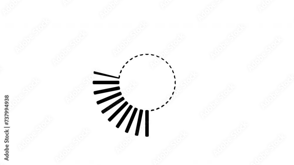 Loading animation of a rotating cargo wheel. Waiting to load. Black ...