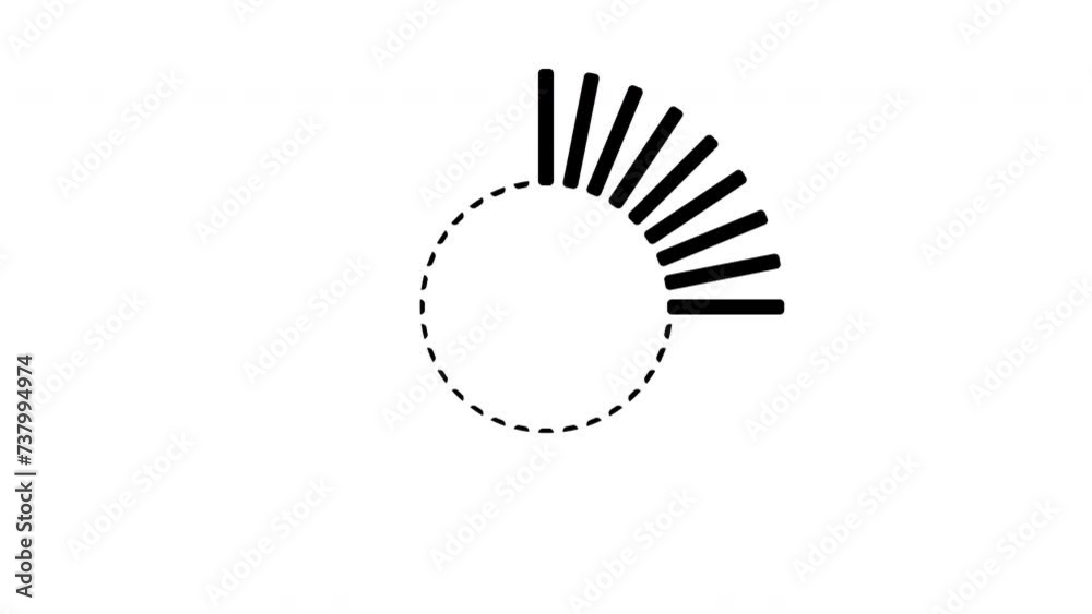 Loading animation of a rotating cargo wheel. Waiting to load. Black ...