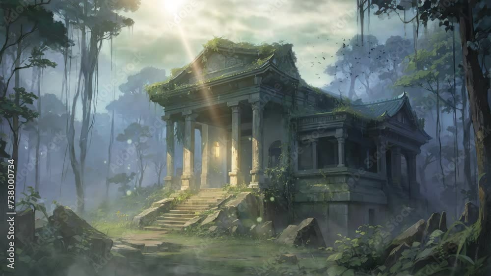 Uncover the magic of the woods through a captivating 4k video loop ...