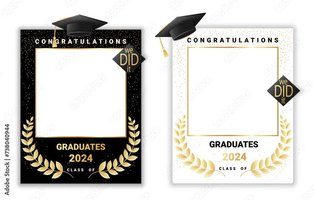 Congratulations graduates class of 2024 photo booth props set ...