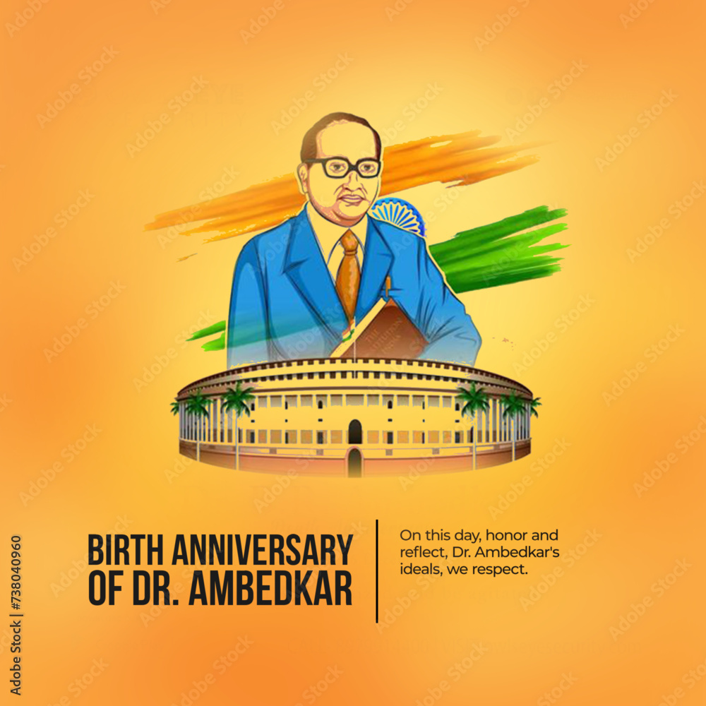 Birth Anniversary of Dr. B.R. Ambedkar Poster: Celebrate the birth ...