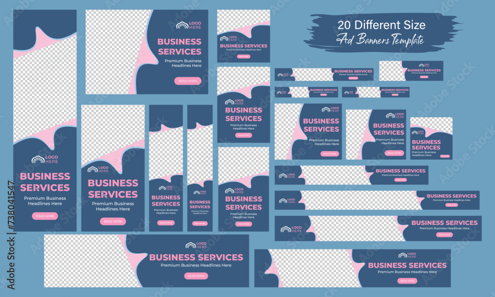 Modern web header banner template. horizontal and vertical web ads ...