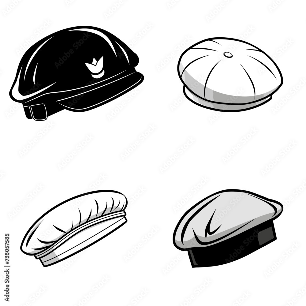 Army Beret (Military Beret) simple minimalist isolated in white ...