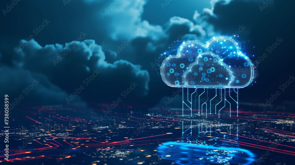 Cloud and Edge computing technology concept and smart city, innovative technology background ...