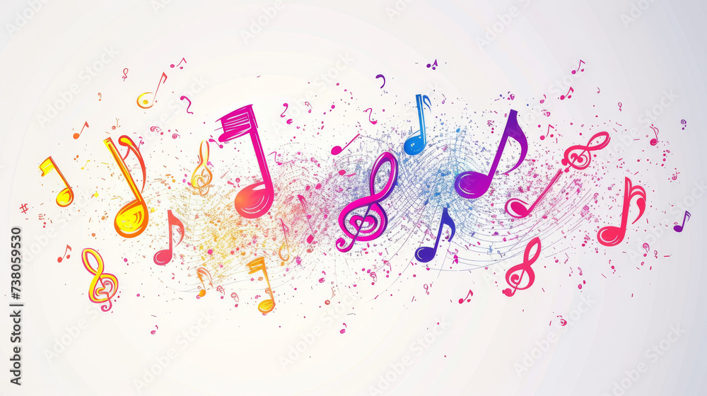 Continuous music line art note vector sketch illustration. Abstract ...