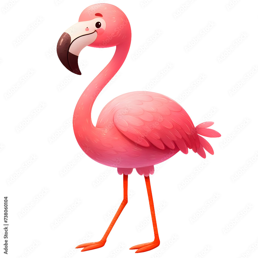 Kawaii flamingo clipart, Safari jungle animal PNG clipart, Nursery book ...