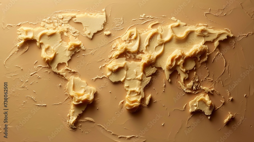 World map made of cheeese. All continents of the yellow world Stock ...