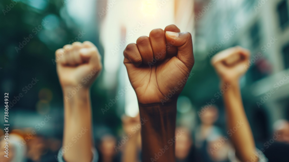 Fist protest hand activist people social fight crowd civil women march ...