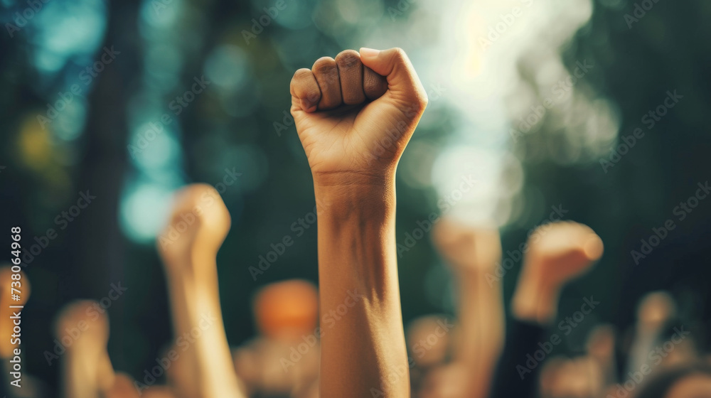 Fist protest hand activist people social fight crowd civil women march ...