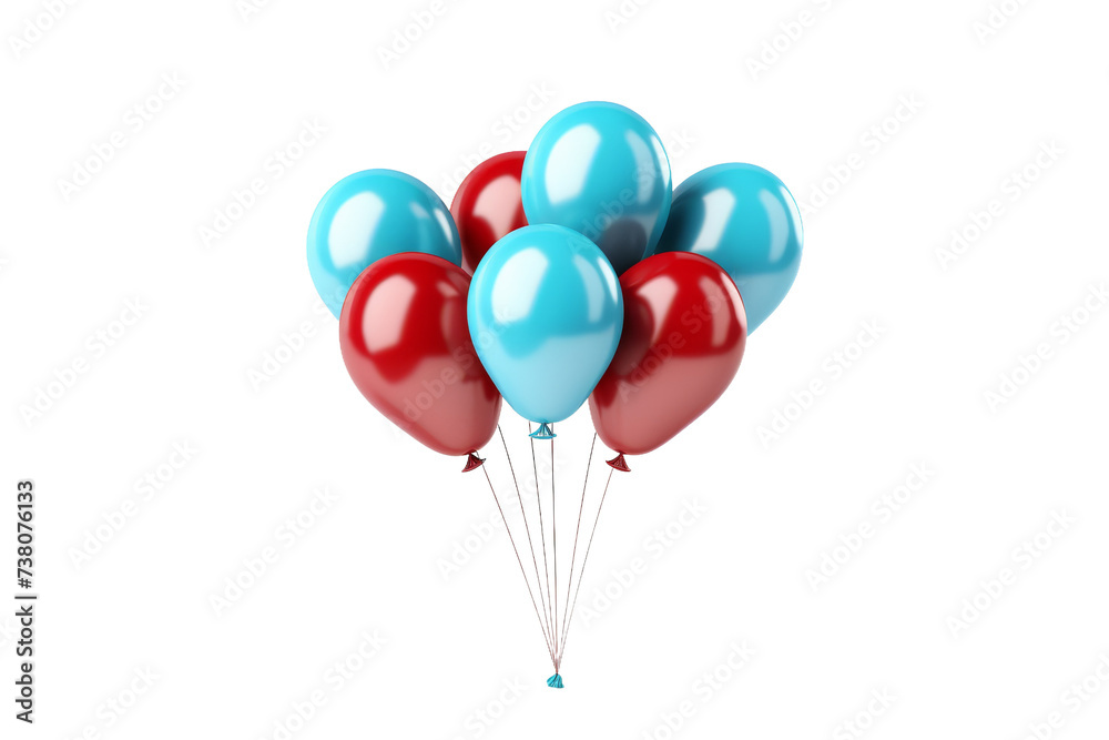 Colorful Red and Blue Balloons Floating in the Air. A vibrant ...