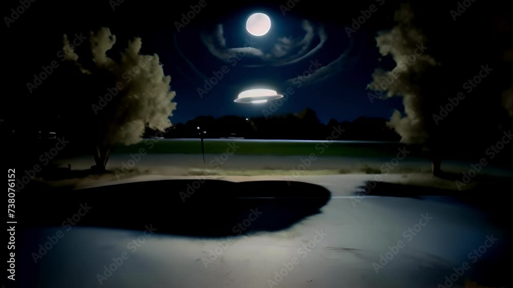 An unidentified flying object hovered in the sky, a mysterious light ...