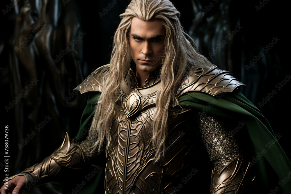 Digital generative ai photo collage of powerful king warrior warlock ...