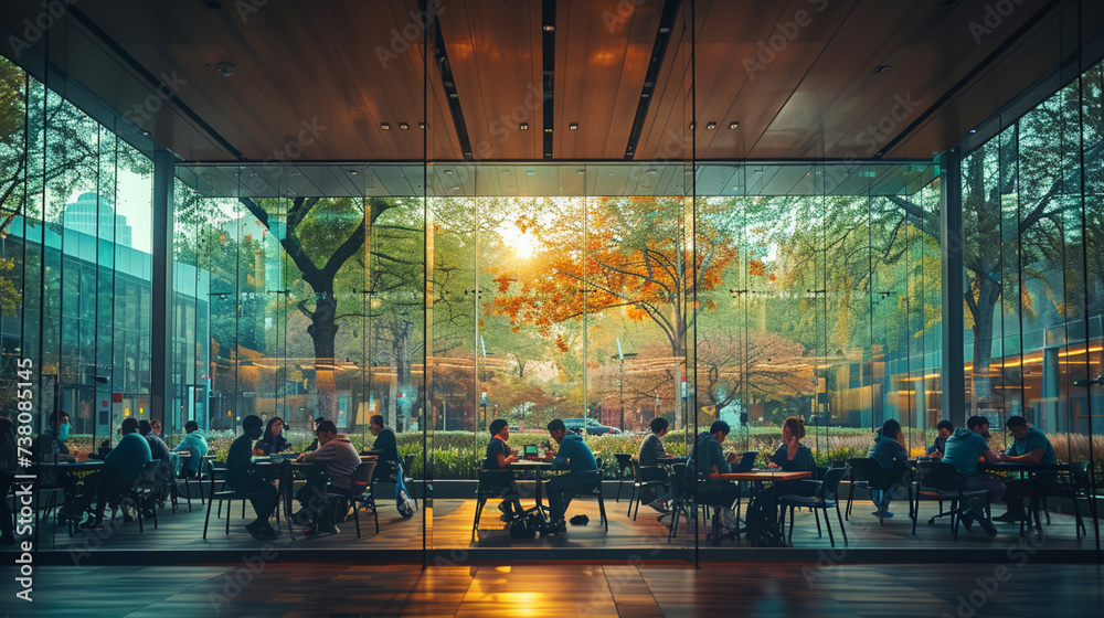 Students Socializing in Outdoor University Courtyard. University ...