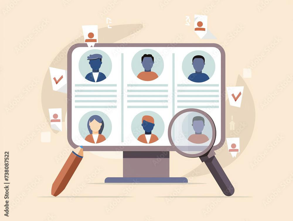 A illustration that represents an iconic image of finding the best job ...