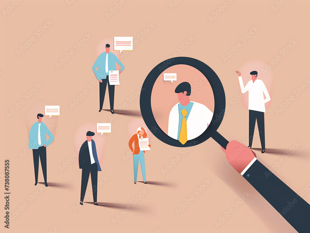 A illustration that represents an iconic image of finding the best job ...