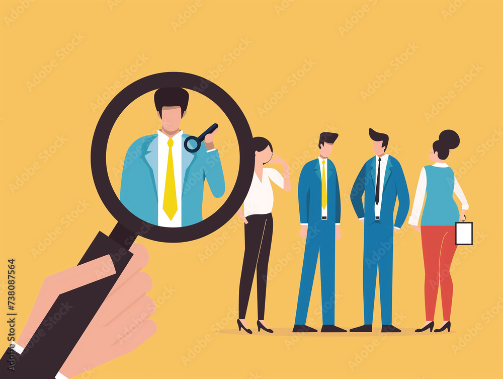 A illustration that represents an iconic image of finding the best job ...
