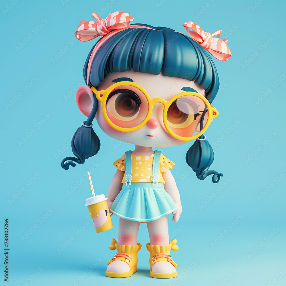 Super Cute Girl Toy By Popmart Light Blue Summer Vibes Pastel Colors