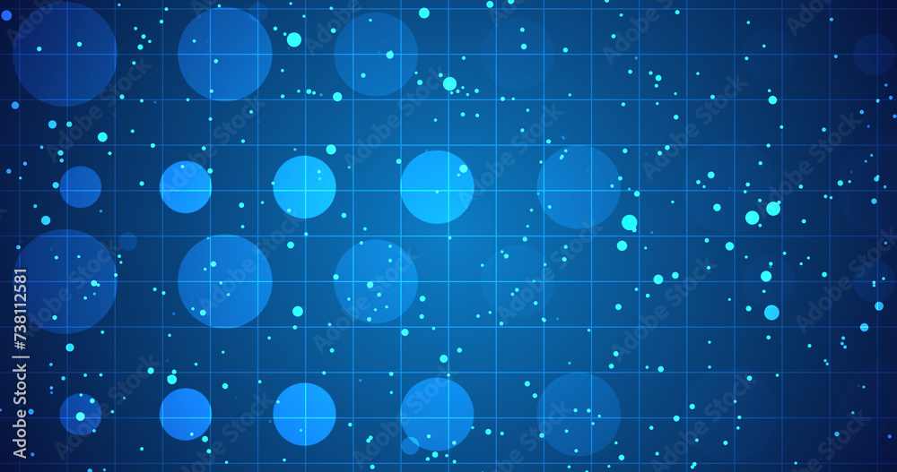2D Particles and circles background animation. Stars lights and ...