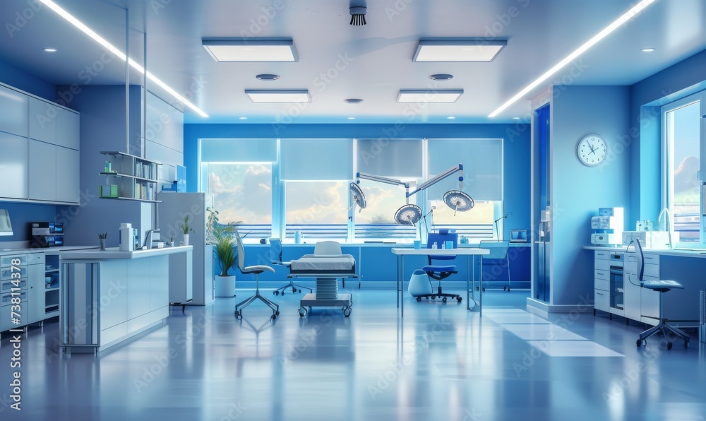 a bright modern professional clinic medical space emerge with office ...