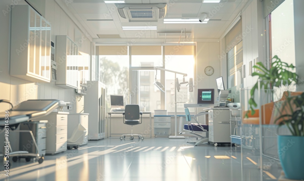 a bright modern professional clinic medical space emerge with office ...