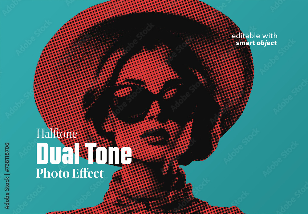 Halftone Dual Tone Effect Stock Template | Adobe Stock