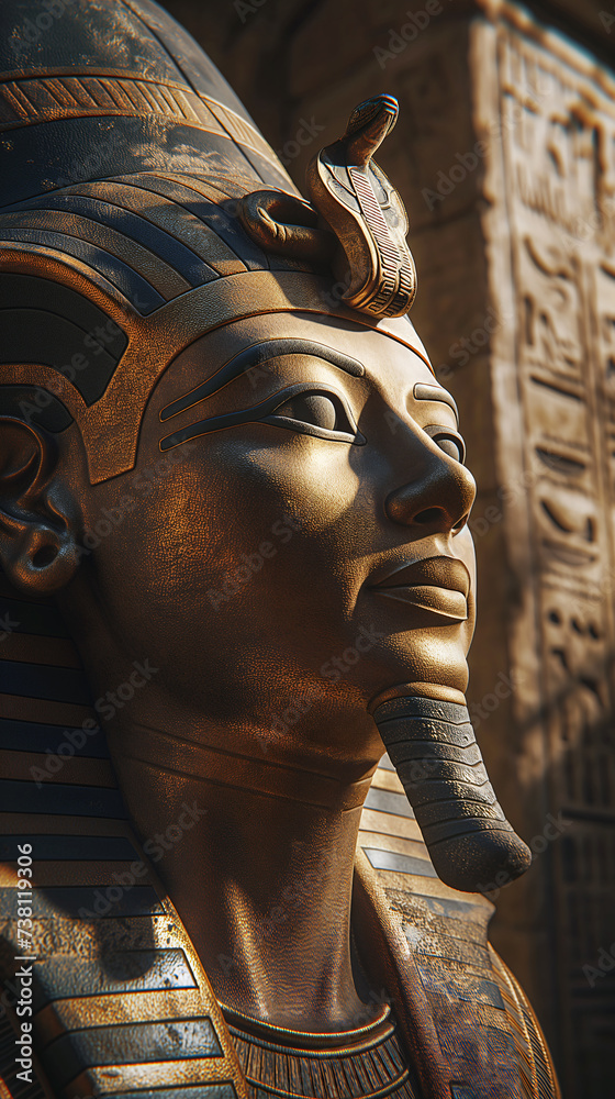 Ancient Egyptian gold statue of pharaoh Stock Photo | Adobe Stock