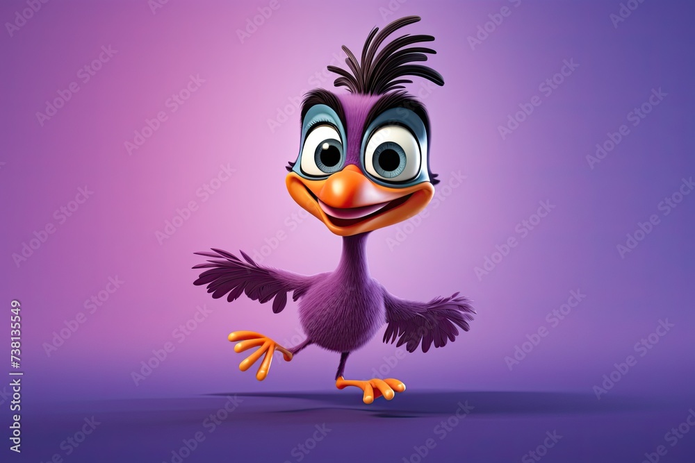 Cute Cartoon Roadrunner Character with Big Eyes Stock Illustration ...