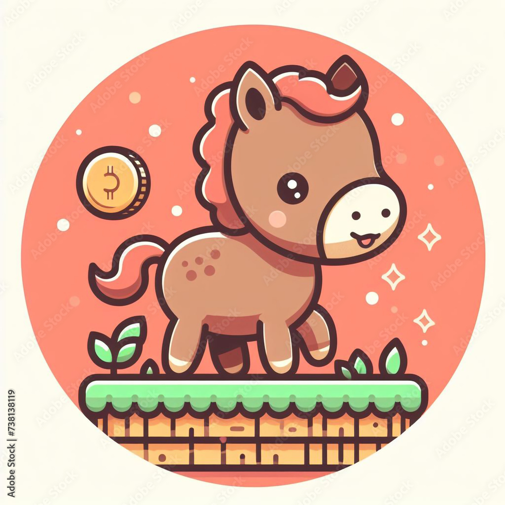 Meet the charming logo of Cute baby Horse crypto coin - a cartoon pony ...