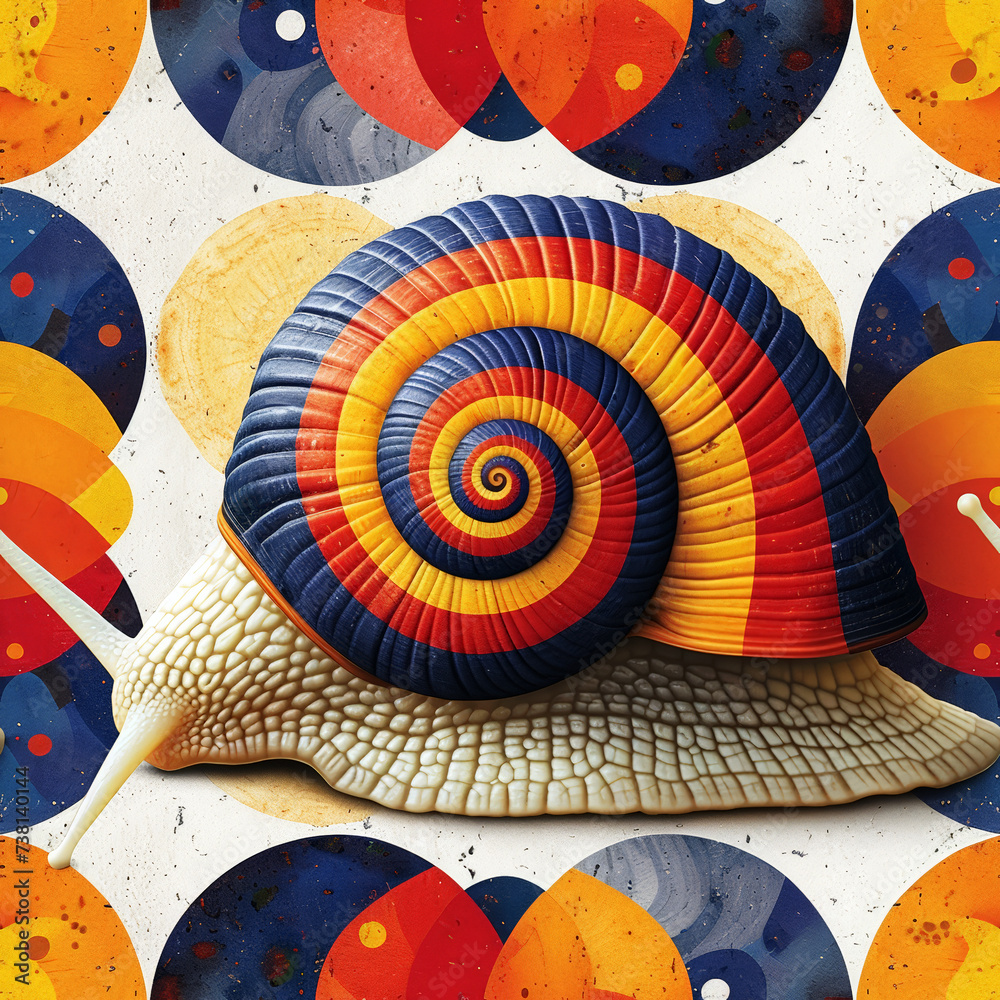 Tile with snails, snail pattern as background and to fill areas, ai ...