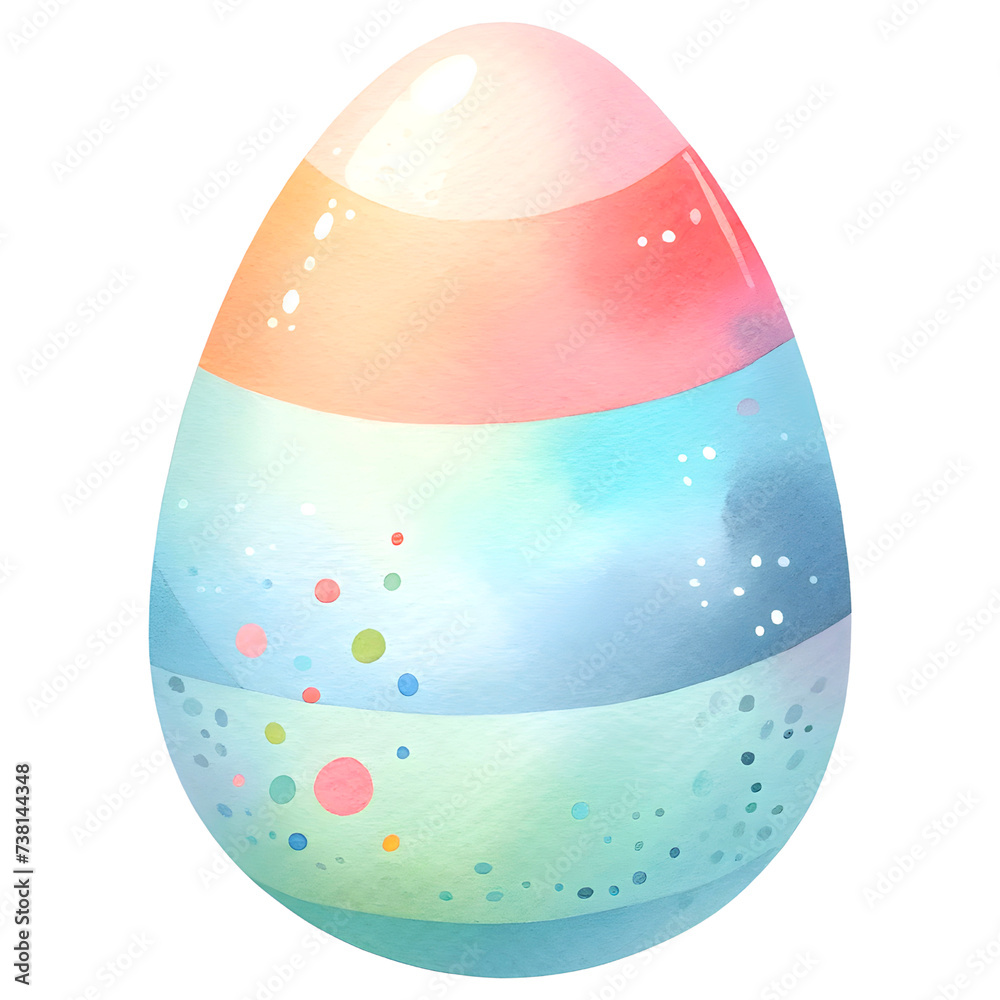 Cute watercolor easter egg clipart with transparent backgroound Stock ...