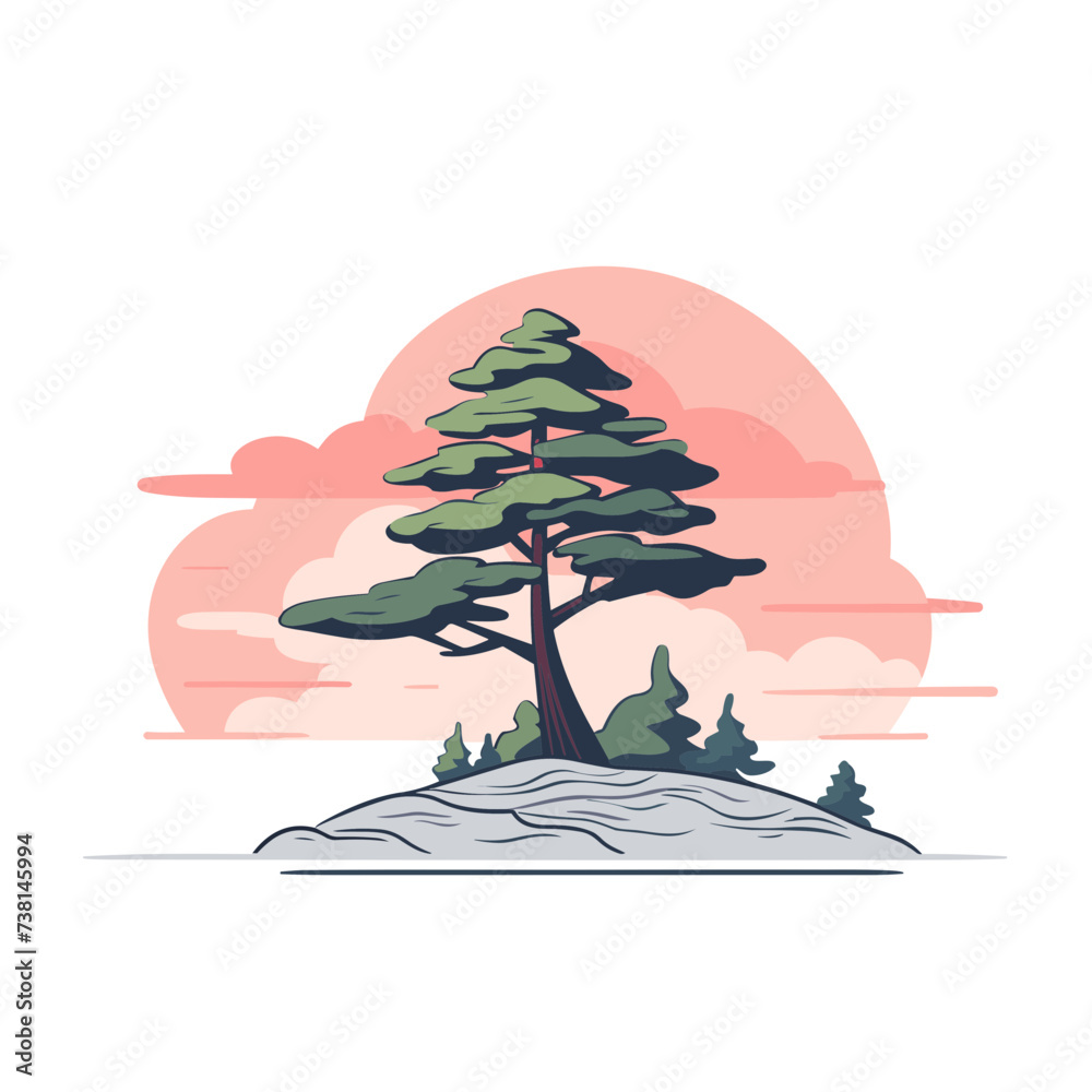 cypress tree vector illustration isolated transparent background logo ...