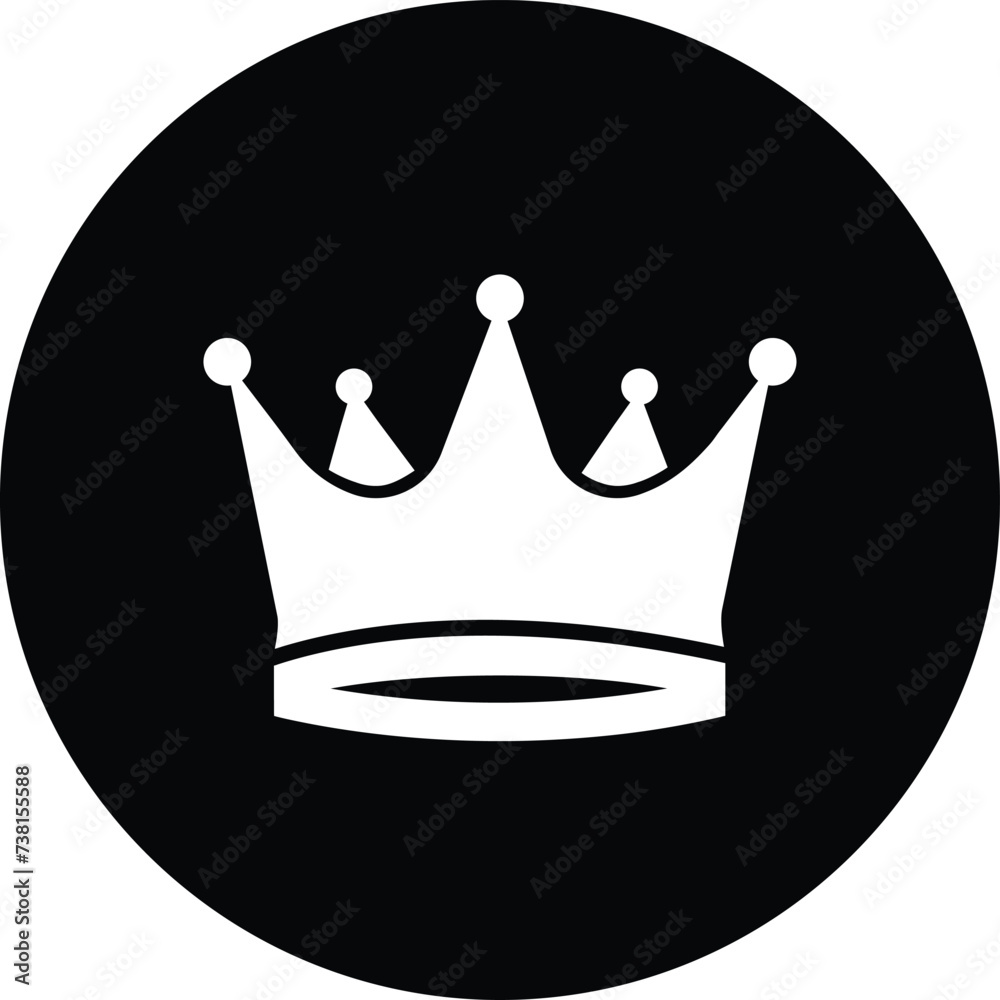 Crown logo, royal black and white symbol, king sign Stock Vector ...