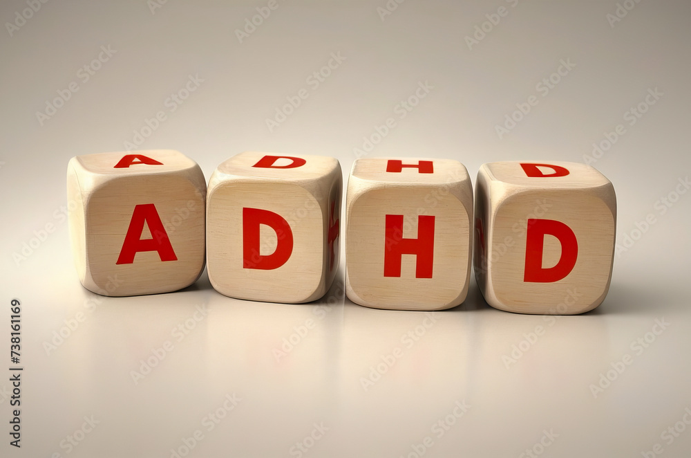 Illustrated ADHD as abbreviation of Attention deficit hyperactivity ...
