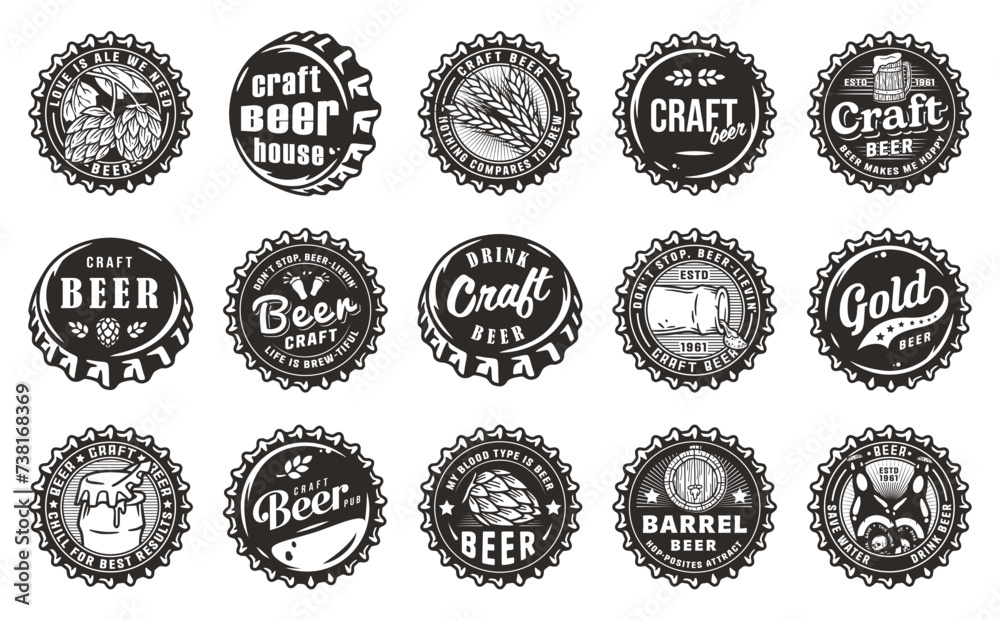 Beer Set of Retro Vintage Beer Badges and Labels for the Design of ...