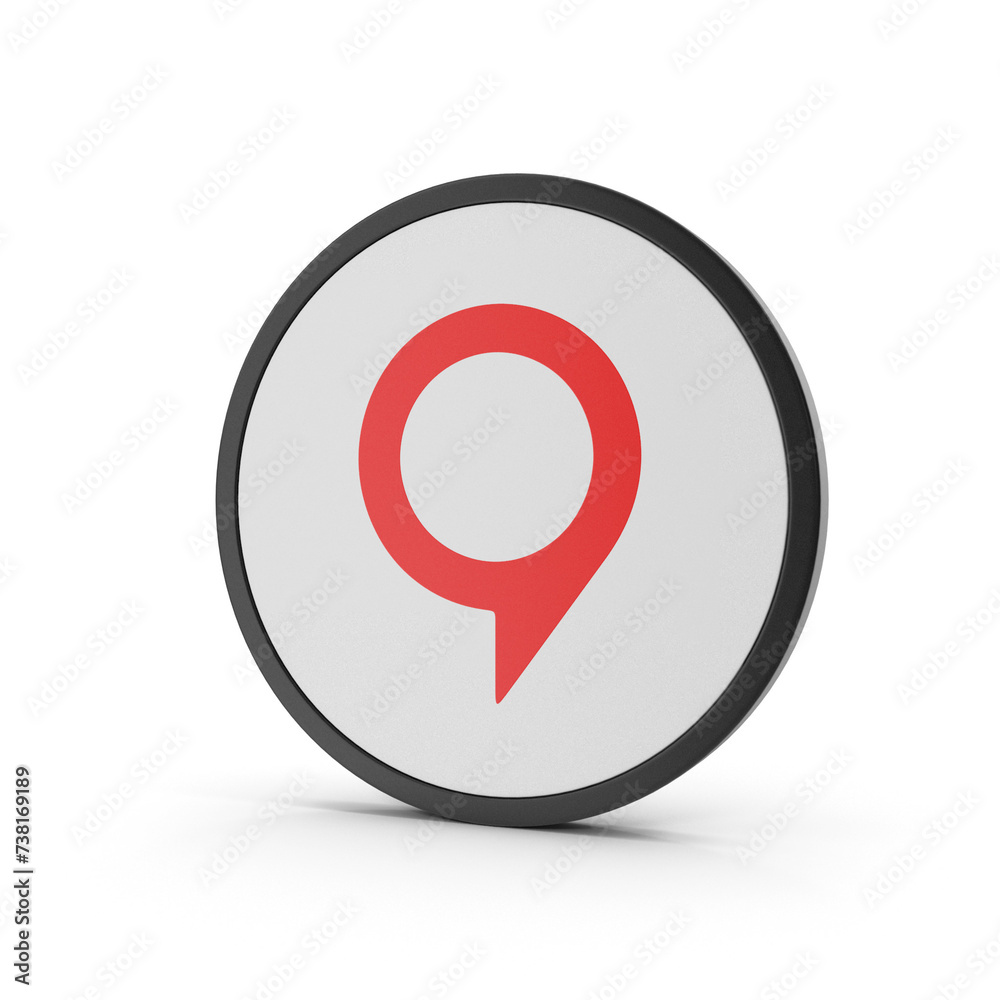 3D Rendering Realistic PNG Location map pin GPS pointer markers GPS ...