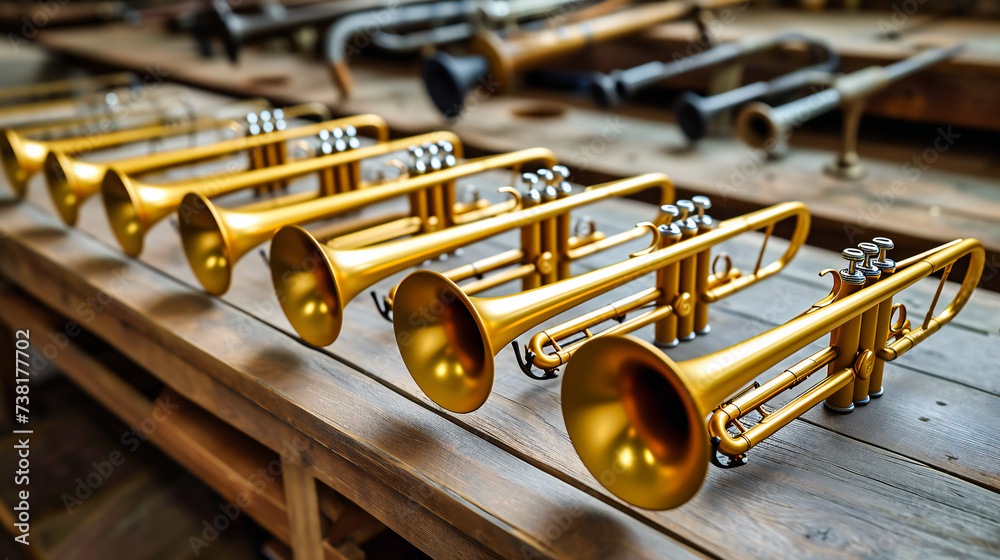 A symphony of brass, capturing the essence of musical mastery with a ...