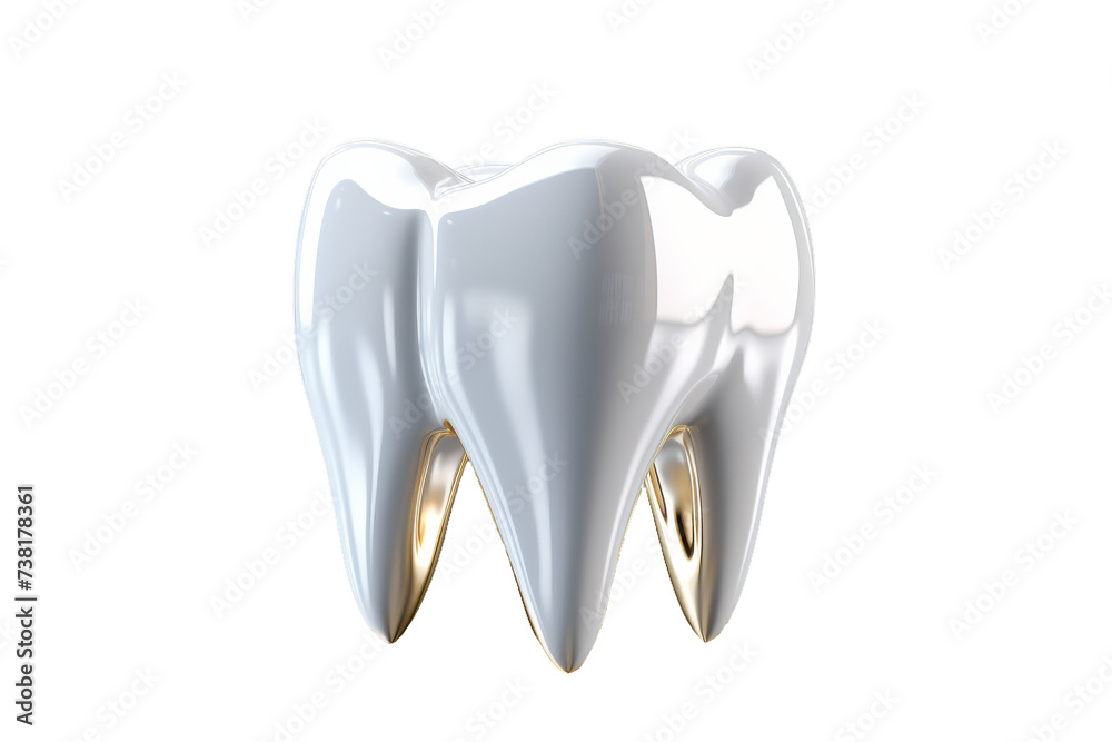 Gold Teeth Embedded in Tooth Shaped Object. A tooth shaped object ...