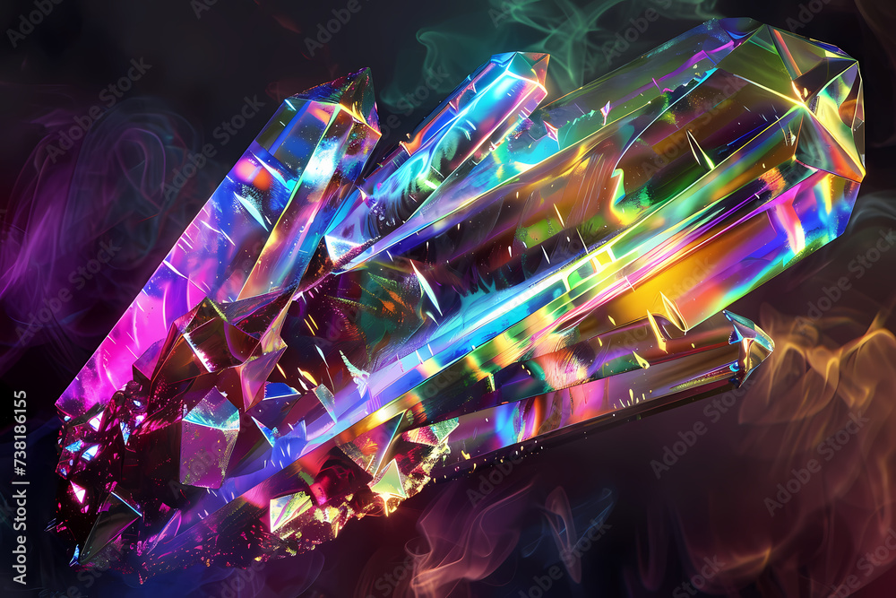 Mystical iridescent object. Shimmering with a spectrum of vibrant ...