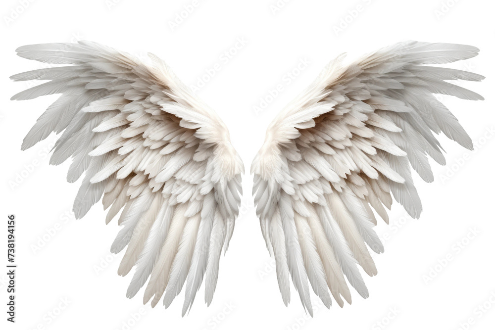 Pair of White Wings. A photo of two white wings placed on a Transparent ...