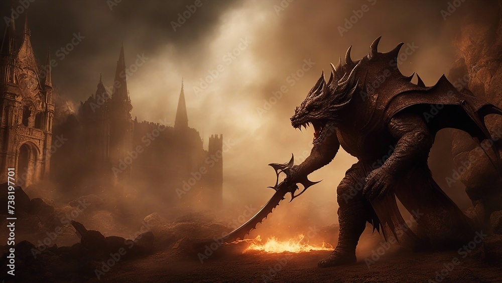 dragon in the woods demon devil, A mysterious devil demon stranger, who ...