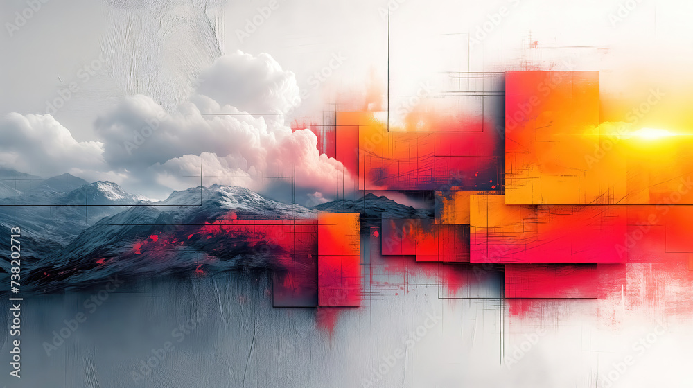 Abstract background 3D art concepts, simple shapes and forms, modern ...