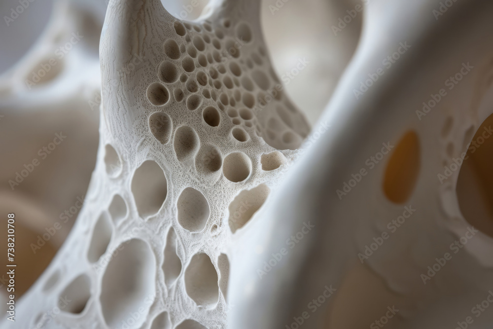 Bone structure, macro shot. Spongy texture of human body bone tissue ...