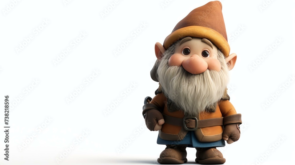 A delightful 3D illustration featuring an adorable dwarf with ...