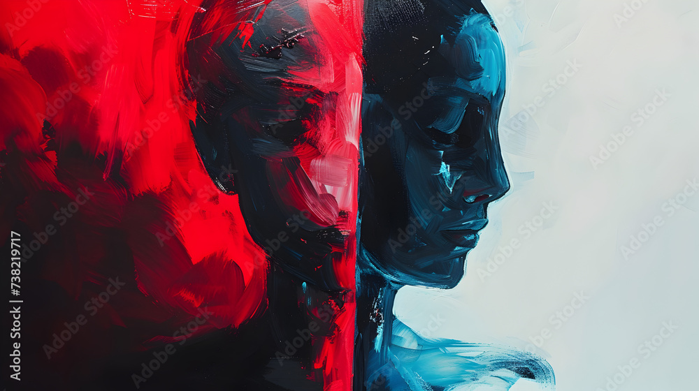 Abstract composition using light and shadow to represent the duality of ...