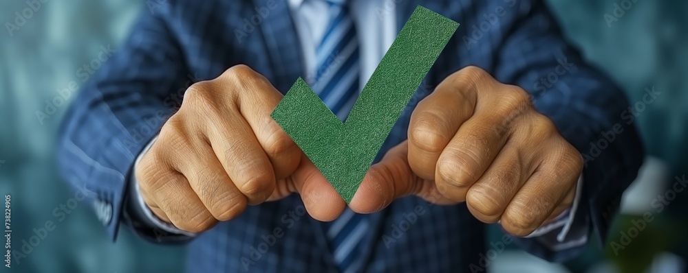 Green check mark for compliance certification or audit created by ai ...