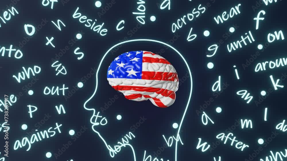 Vidéo Stock Learn English American pronunciation Foreign language ...