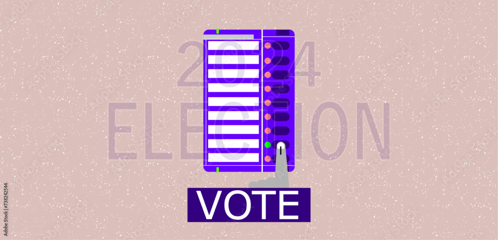 Electronic Voting Machine (EVM) design banner isolated on a pattern ...