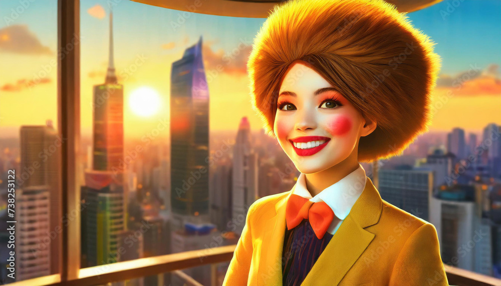 Colourful illustration of the office joker dressed as a clown, could ...