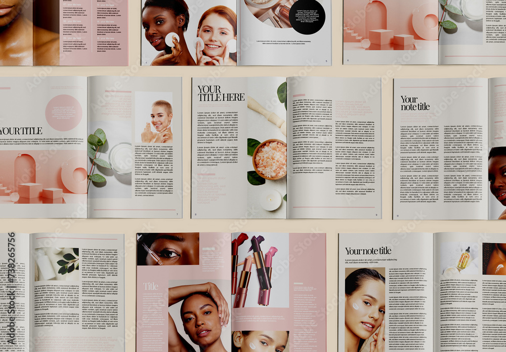 Beauty Magazine Layout Stock Template | Adobe Stock